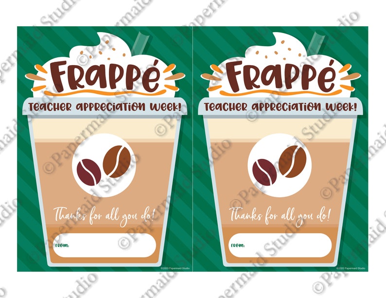 Teacher Appreciation Gift Printable Teacher Coffee Gift Card - Etsy