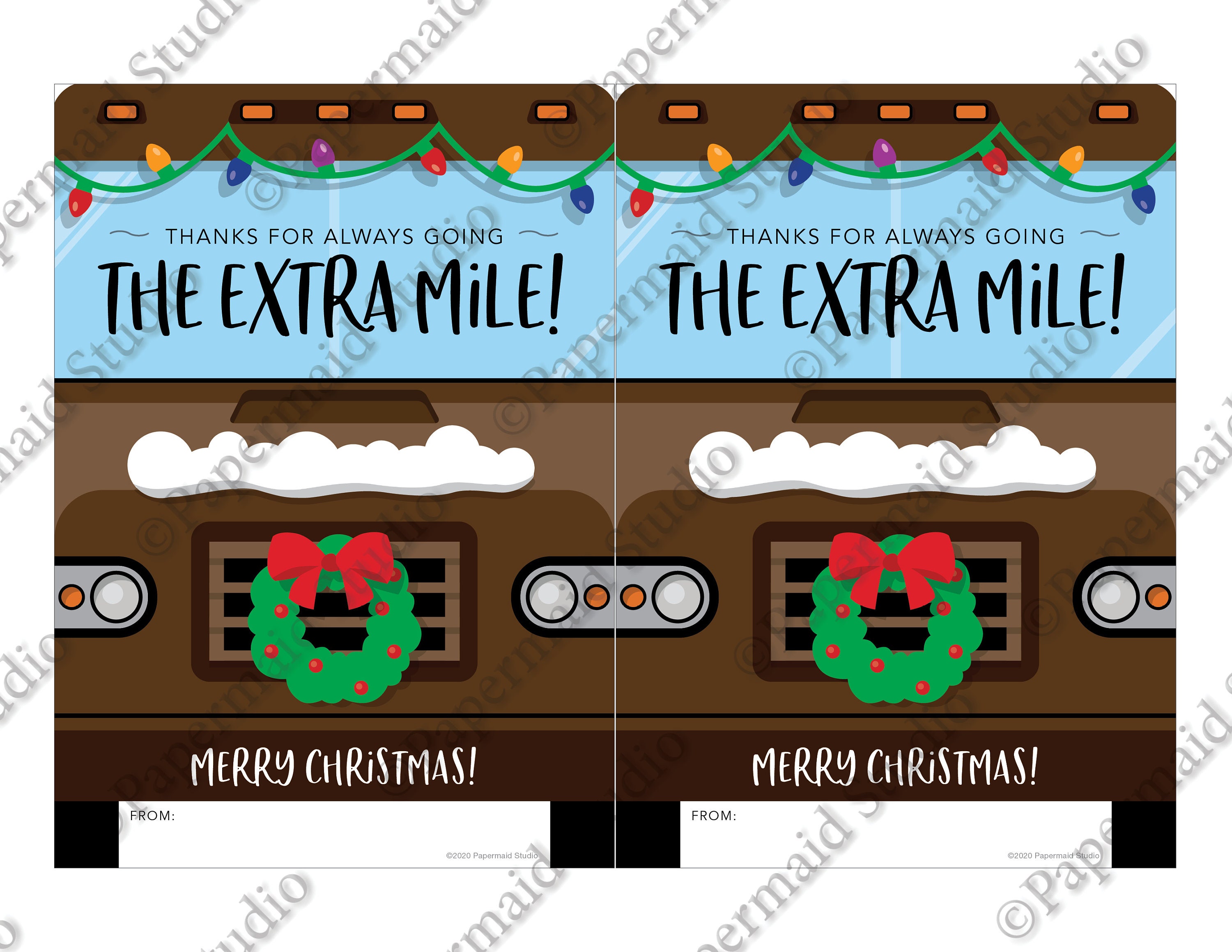 PRINTABLE Delivery Truck Driver Christmas Thank You Card - Package ...