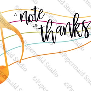 PRINTABLE Music Teacher Thank You Card -- Printable Music Teacher Gift ...