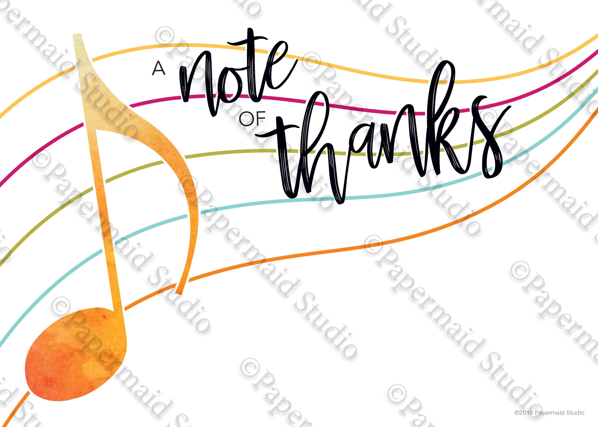 PRINTABLE Music Teacher Thank You Card -- Printable Music Teacher Gift ...