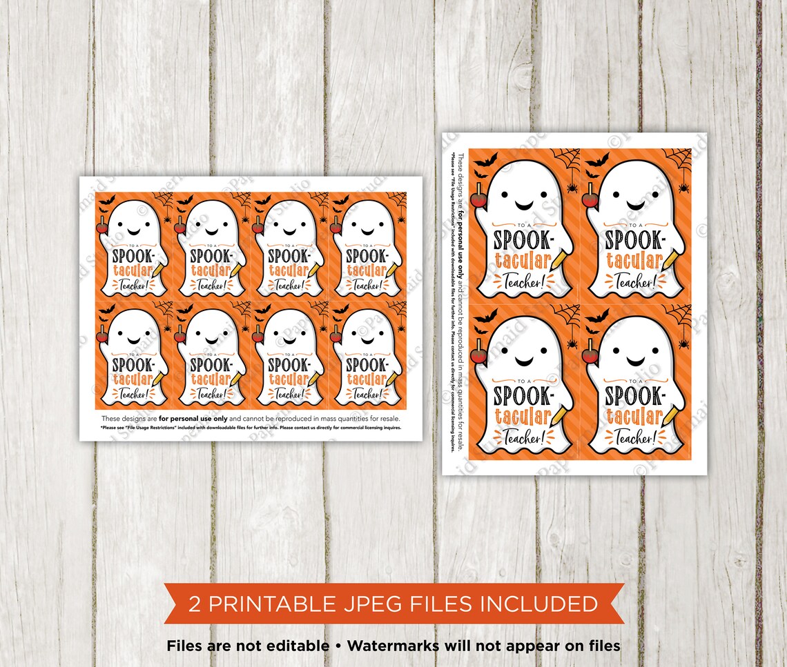 Halloween Teacher Gift Tag Printable Teacher Halloween Gift - Etsy