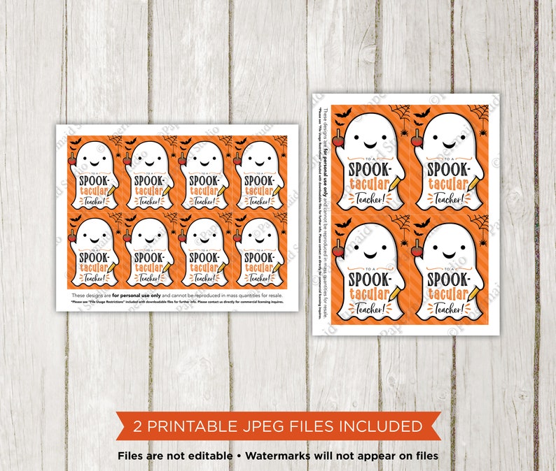 Halloween Teacher Gift Tag Printable Teacher Halloween Gift - Etsy
