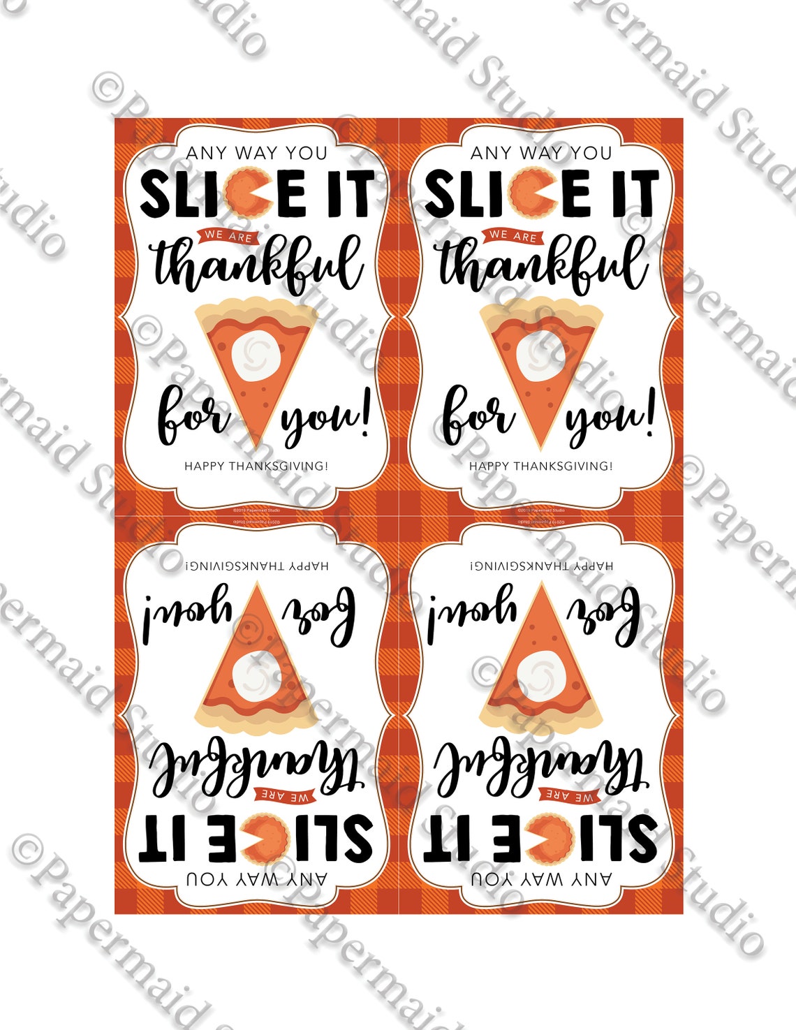 PRINTABLE Thanksgiving Gift Tag Thanksgiving Card Pie | Etsy