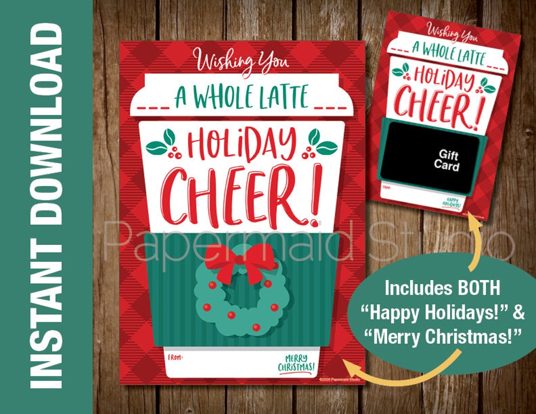 PRINTABLE Christmas Coffee Gift Card Holder - Thanks a Latte Teacher ...