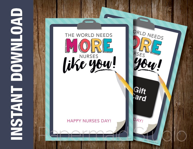Nurses Day Thank You Gift Card Holder Printable Nurse Thank - Etsy
