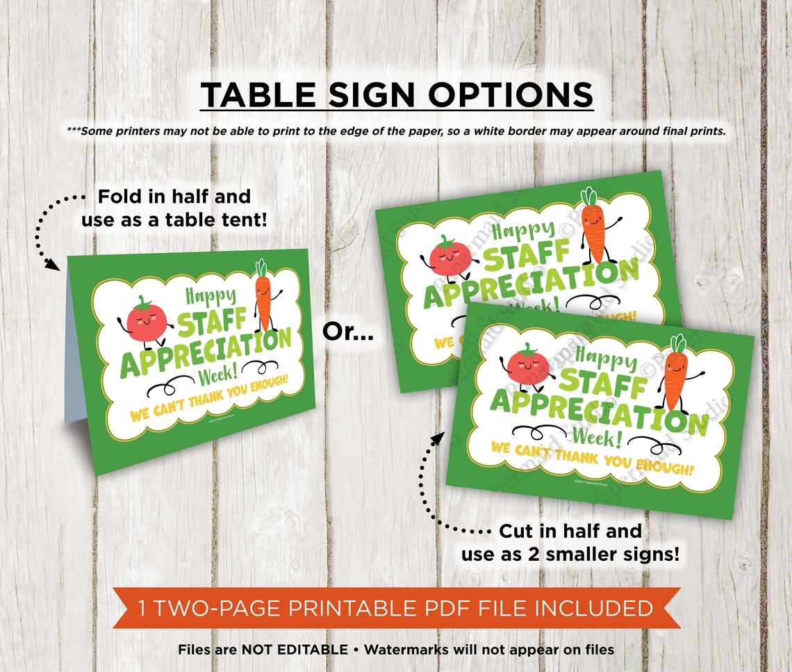 Teacher Appreciation Salad Bar Signs Printable - Teacher Appreciation ...