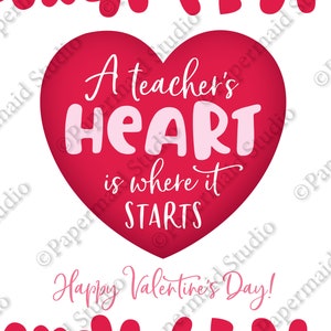 PRINTABLE Teacher Valentine Card - Valentine's Day Card for Teacher ...