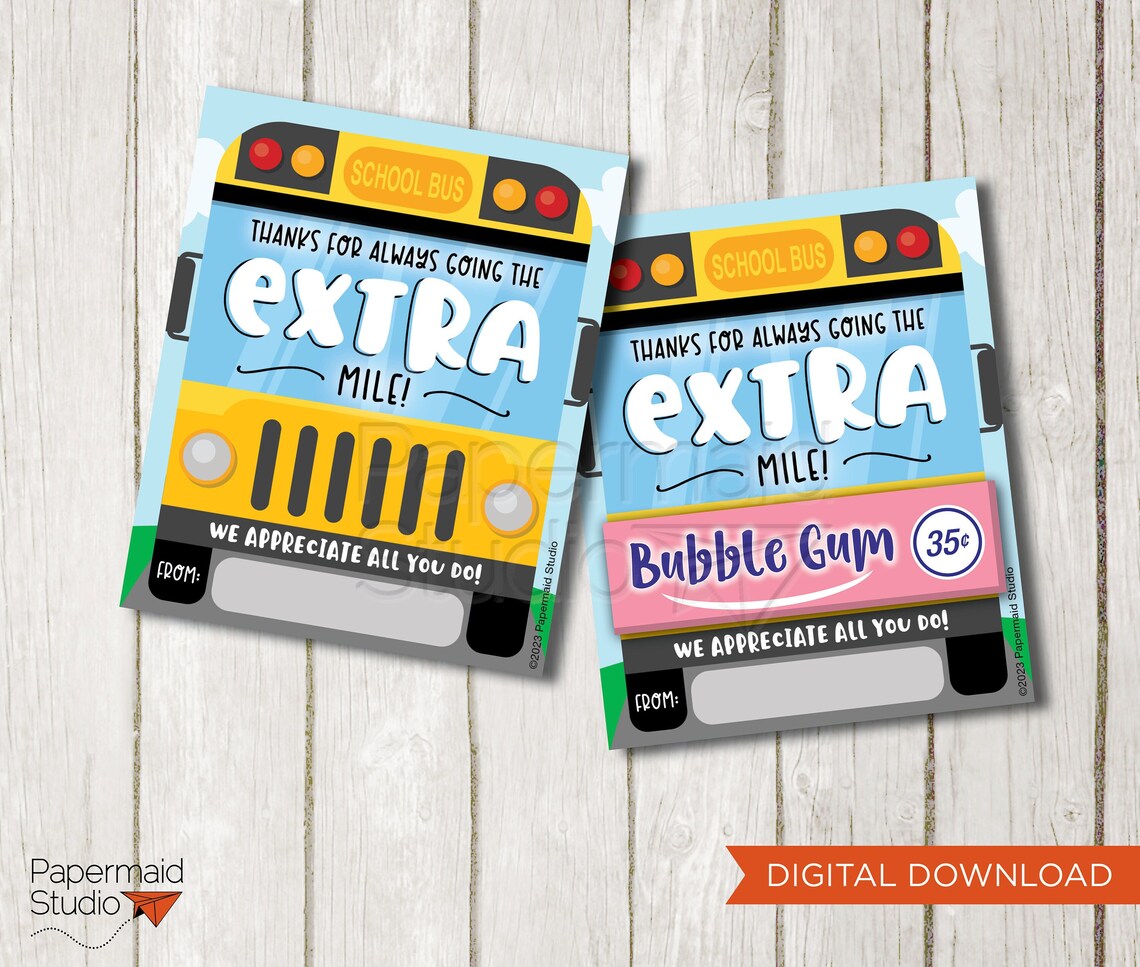 Bus Driver Gift Printable Bus Driver Appreciation Bus - Etsy
