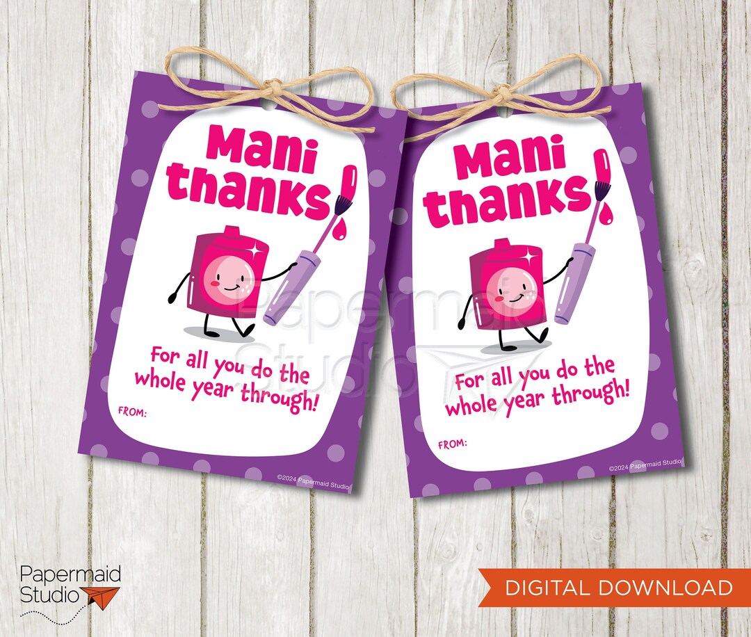 Teacher Appreciation Gift Printable - Nail Polish Tag - Teacher Thank ...