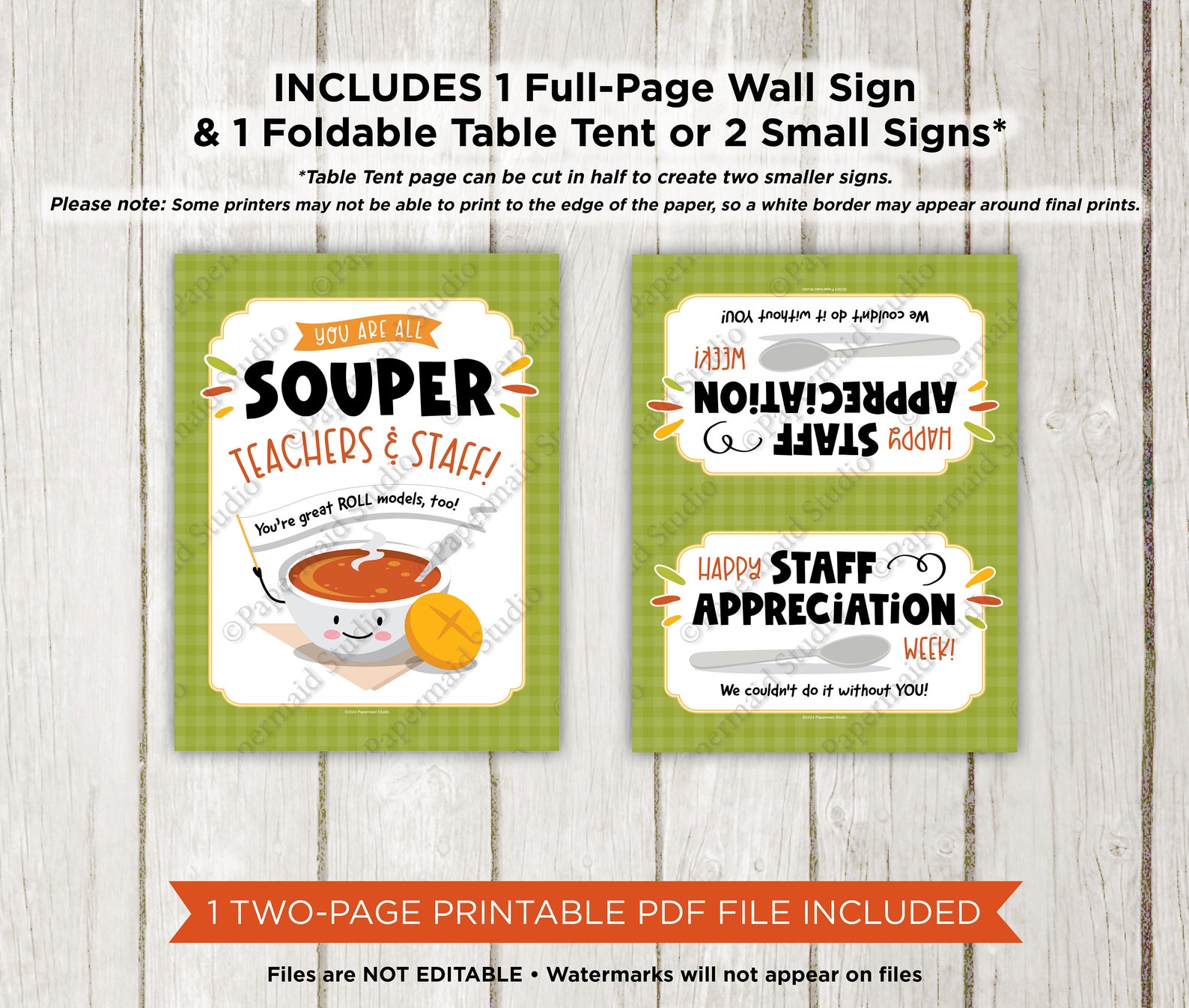 Teacher Appreciation Soup Signs Printable - Teacher Appreciation Gift ...