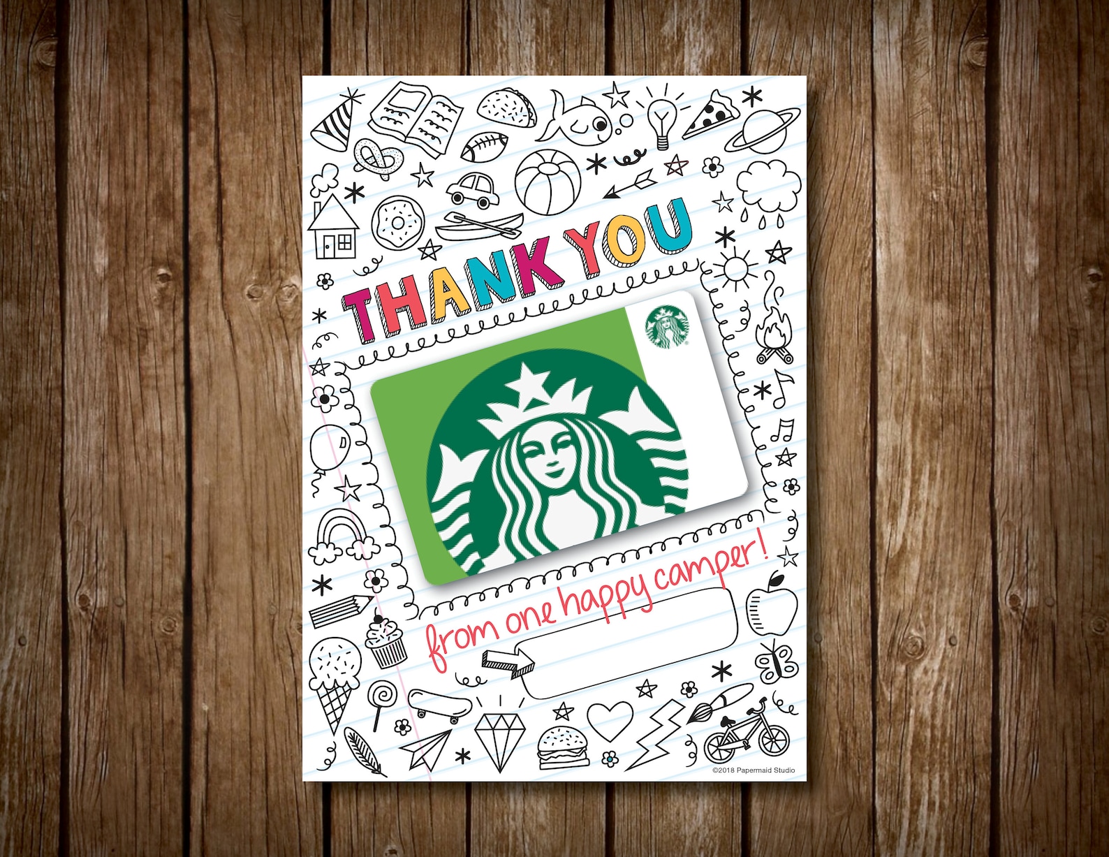Summer Camp Thank You Card Printable Camp Counselor Gift - Etsy
