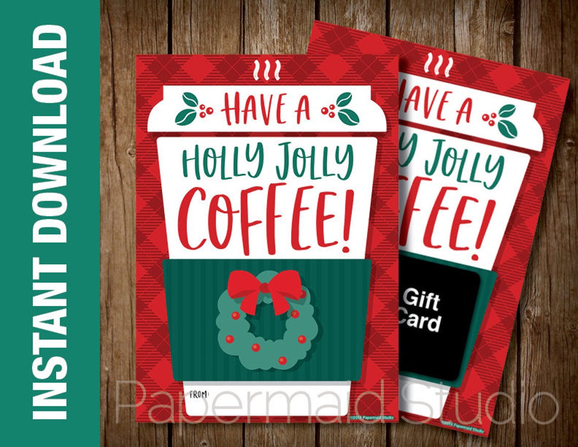 PRINTABLE Christmas Coffee Gift Card Holder Teacher | Etsy