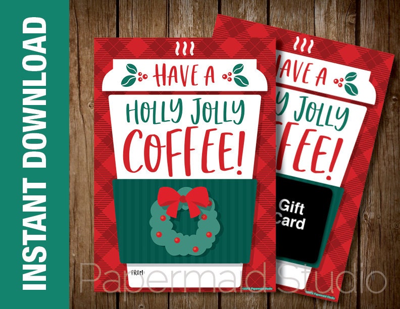 PRINTABLE Christmas Coffee Gift Card Holder Teacher | Etsy