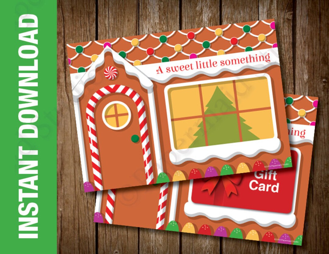 PRINTABLE Gingerbread House Christmas Gift Card Holder -- Winter Break ...