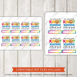 Teacher Appreciation Gift - Pretzel Gift Tag Printable - Staff Thank ...