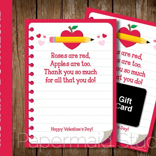 PRINTABLE Teacher Valentine Card Teacher Valentine's Day | Etsy