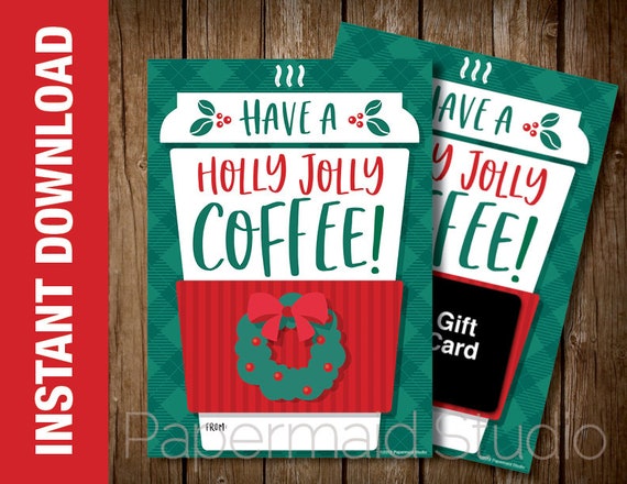 PRINTABLE Christmas Coffee Gift Card Holder Teacher - Etsy