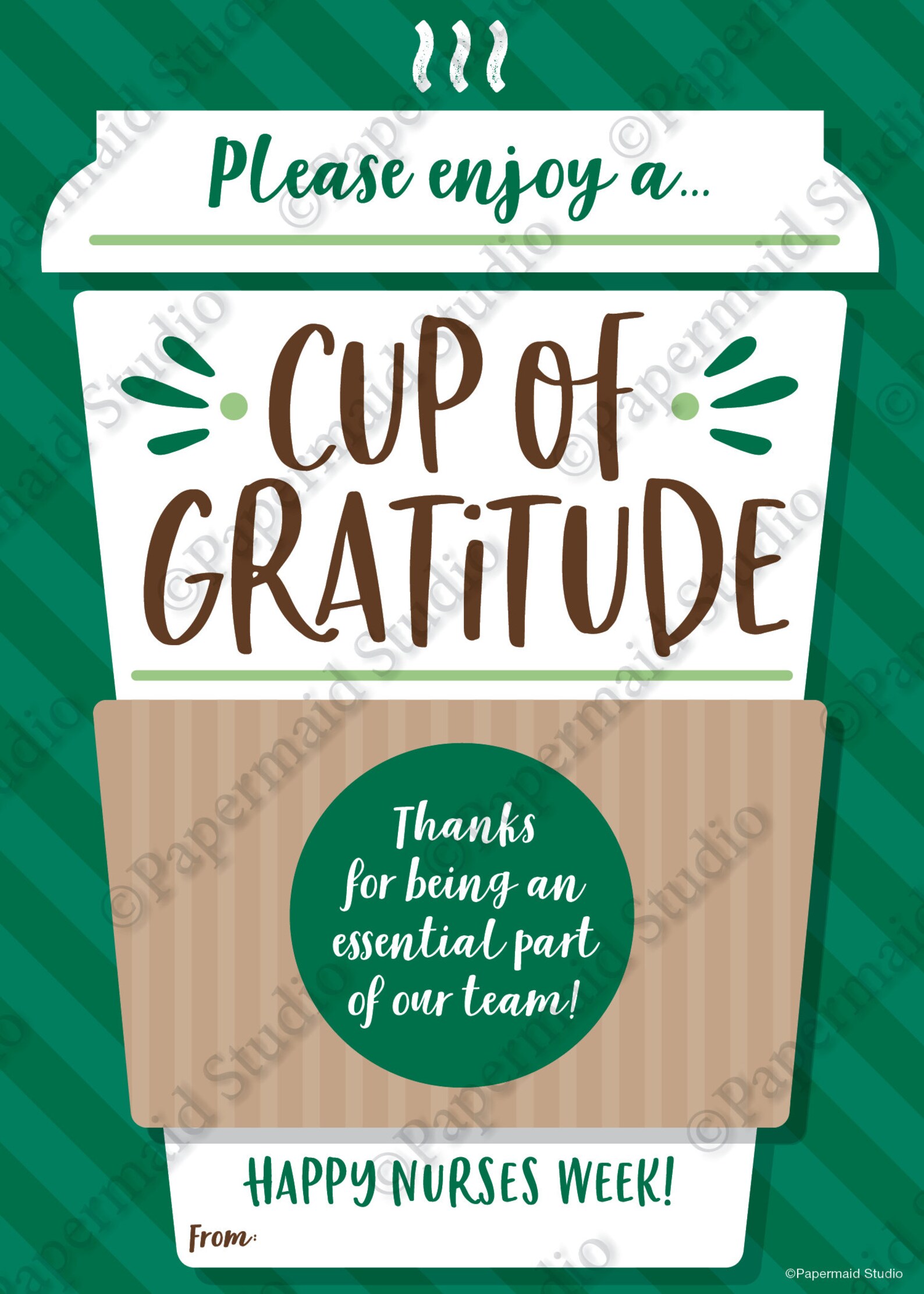PRINTABLE Nurse Thanks a Latte Coffee Gift Card Holder - Etsy
