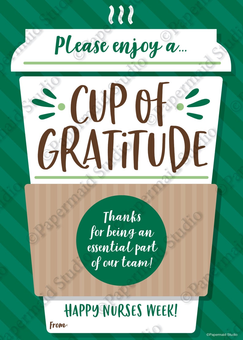 PRINTABLE Nurse Thanks a Latte Coffee Gift Card Holder | Etsy