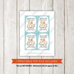 Teacher Appreciation Gift - Socks Tag Printable - Teacher Thank You ...