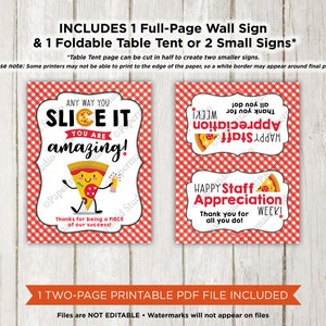 Teacher Appreciation Pizza Signs Printable - Teacher Appreciation Gift ...