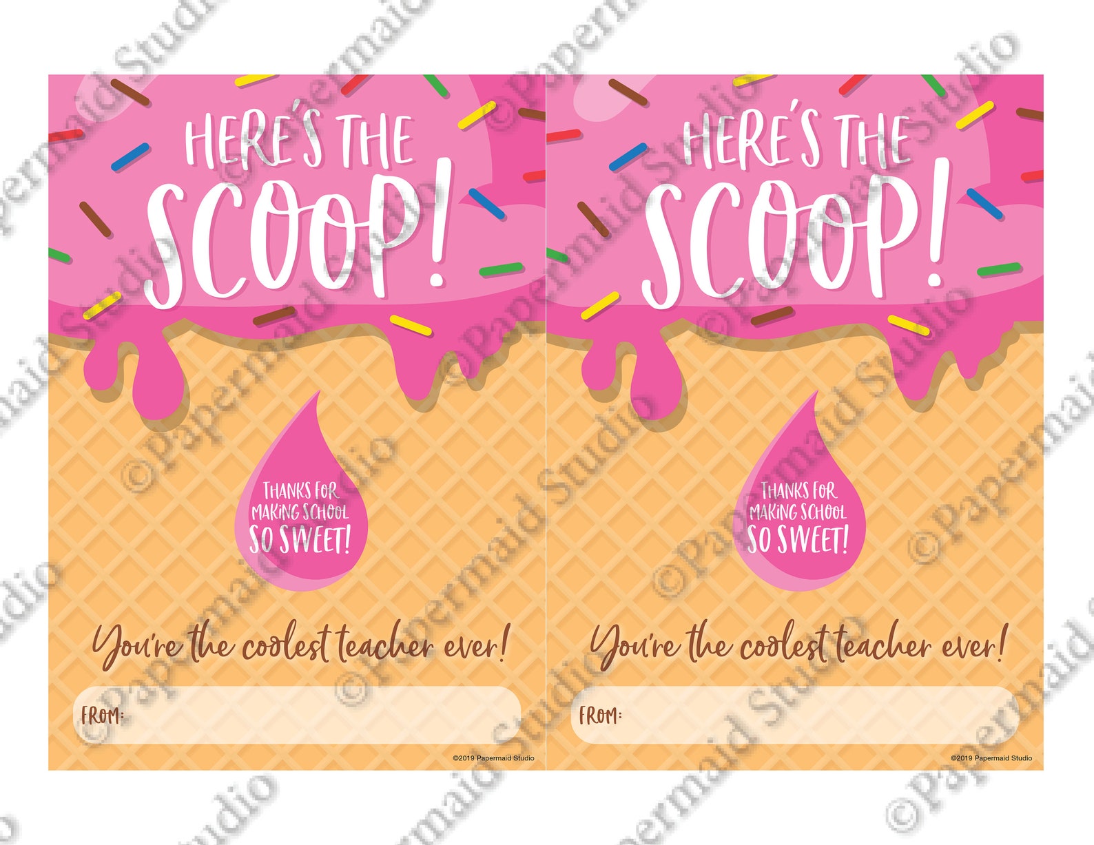 PRINTABLE Teacher Ice Cream Gift Card Holder Teacher - Etsy