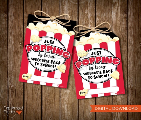 Back to School Gift Popcorn Tag First Day of School Teacher - Etsy