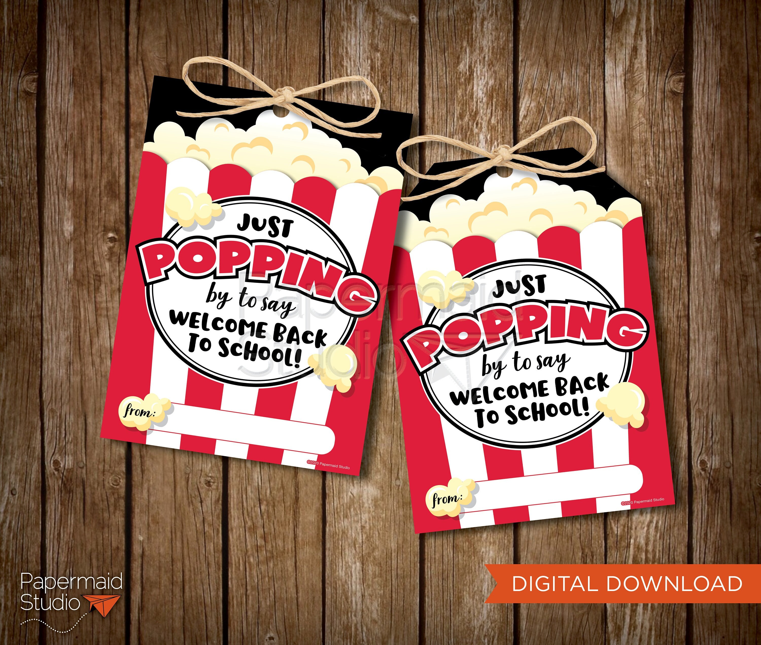 Back to School Gift Popcorn Tag First Day of School Teacher - Etsy