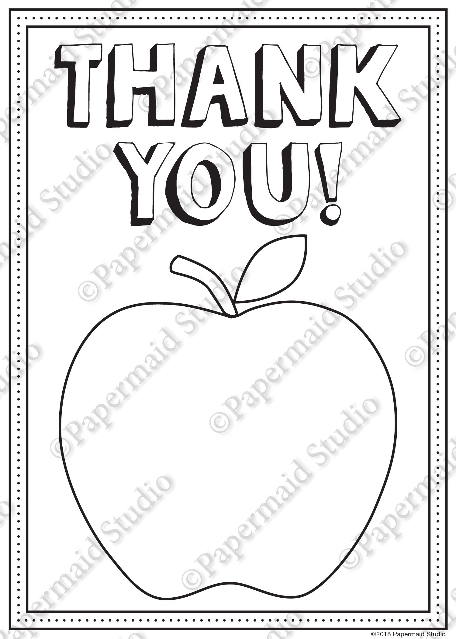 Teacher Apple Coloring Page
