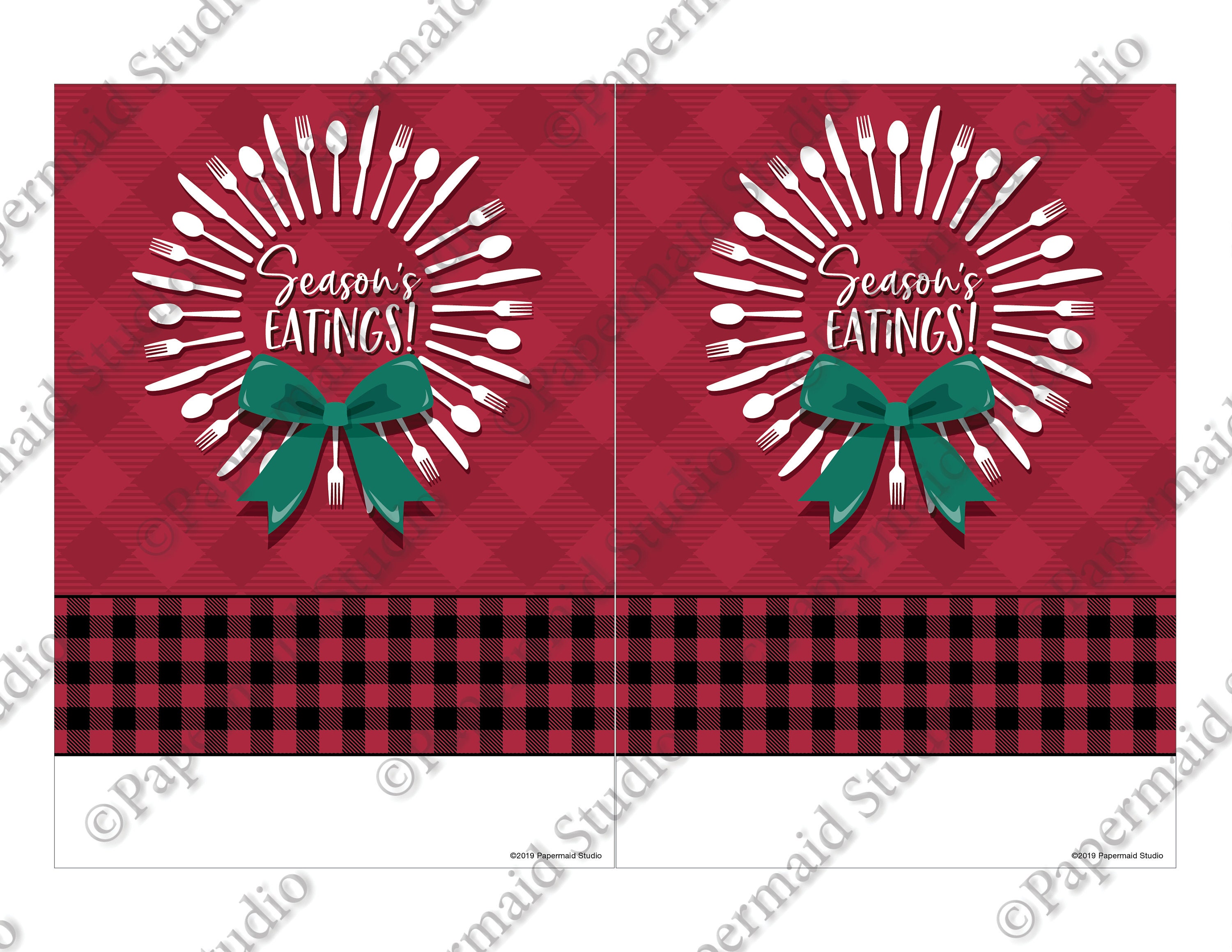 PRINTABLE Christmas Restaurant Gift Card Holder -- Restaurant Holiday ...