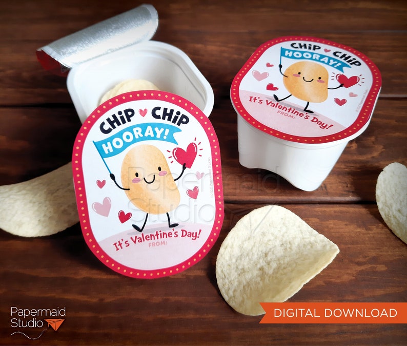 Valentine Chip Labels Printable Valentines for Snack Size - Etsy