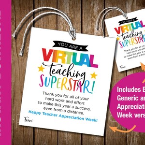 Virtual Teacher Appreciation Week Tag Printable - Distance Learning ...