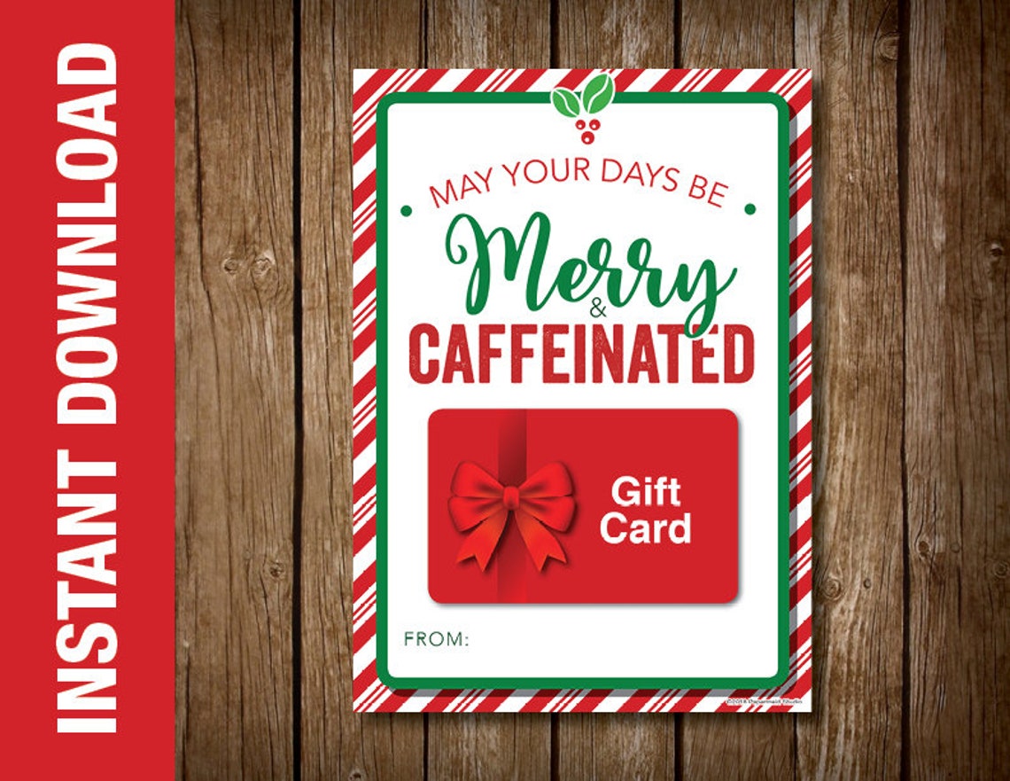PRINTABLE Coffee Themed Christmas Card Coffee Holiday Card - Etsy