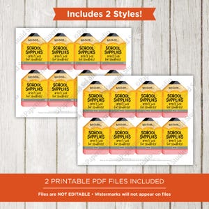Back to School Tag Printable - First Day of School Pencil Gift Tag ...
