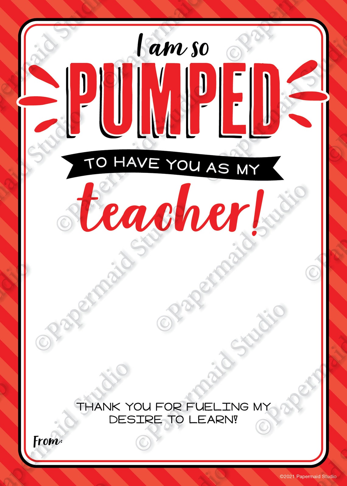PRINTABLE Teacher Appreciation Gas Gift Card Holder - Teacher Thank You ...