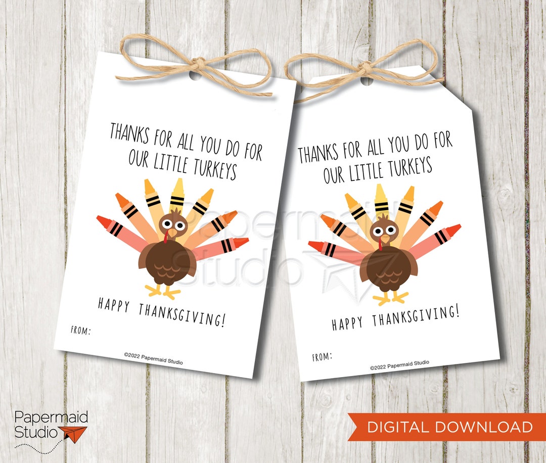 Teacher Thanksgiving Gift Tag Printable - School Teacher Thanksgiving ...