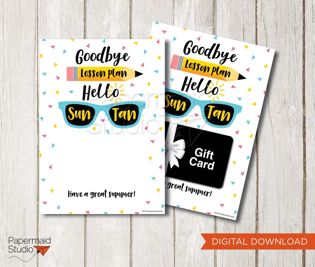 Last Day of School Teacher Thank You Card Printable - Teacher ...