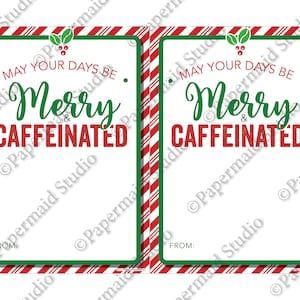 PRINTABLE Coffee Themed Christmas Card -- Coffee Holiday Card -- Coffee ...