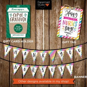 Nurse Thank You Sign Printable - Nurses Day Banner - Nurse Appreciation ...