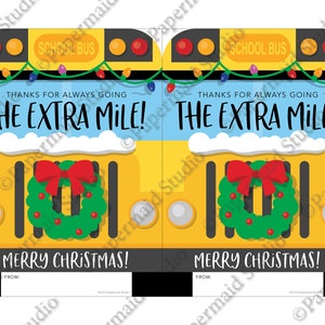 PRINTABLE Bus Driver Christmas Card Thank You - Bus Driver Gift Card ...
