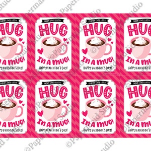 Valentine Coffee Tag Printable - Hot Chocolate Valentine - Valentine's ...