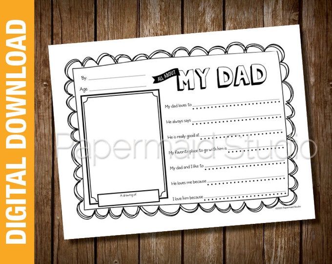 Fill in the Blank Father's Day Card, Father Day, Fill in the Gaps ...