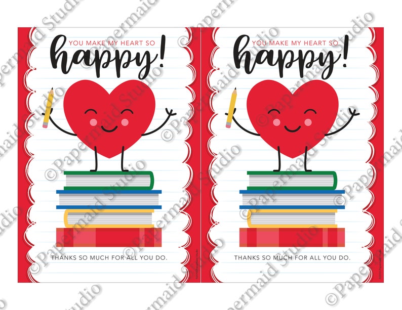 PRINTABLE Teacher Valentine Card Valentine's Day Card - Etsy