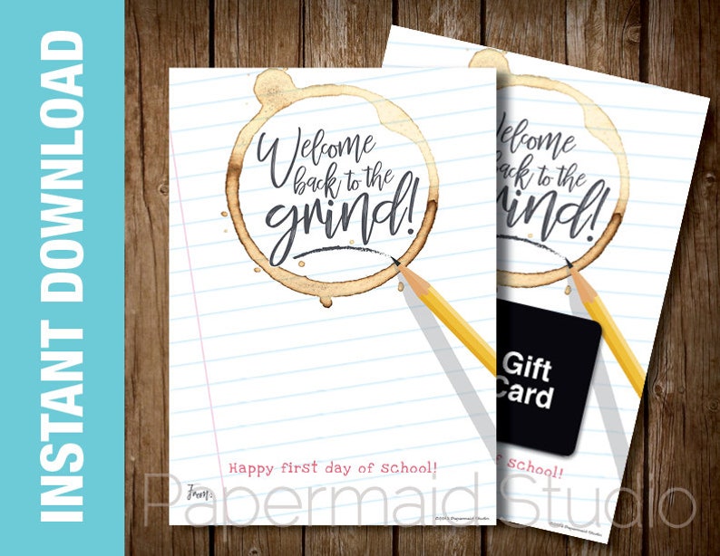 PRINTABLE Back to School Coffee Teacher Gift Card Holder - Etsy