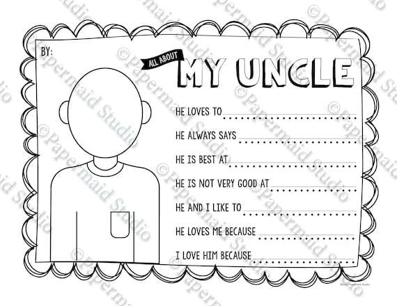 Happy Birthday Uncle Coloring