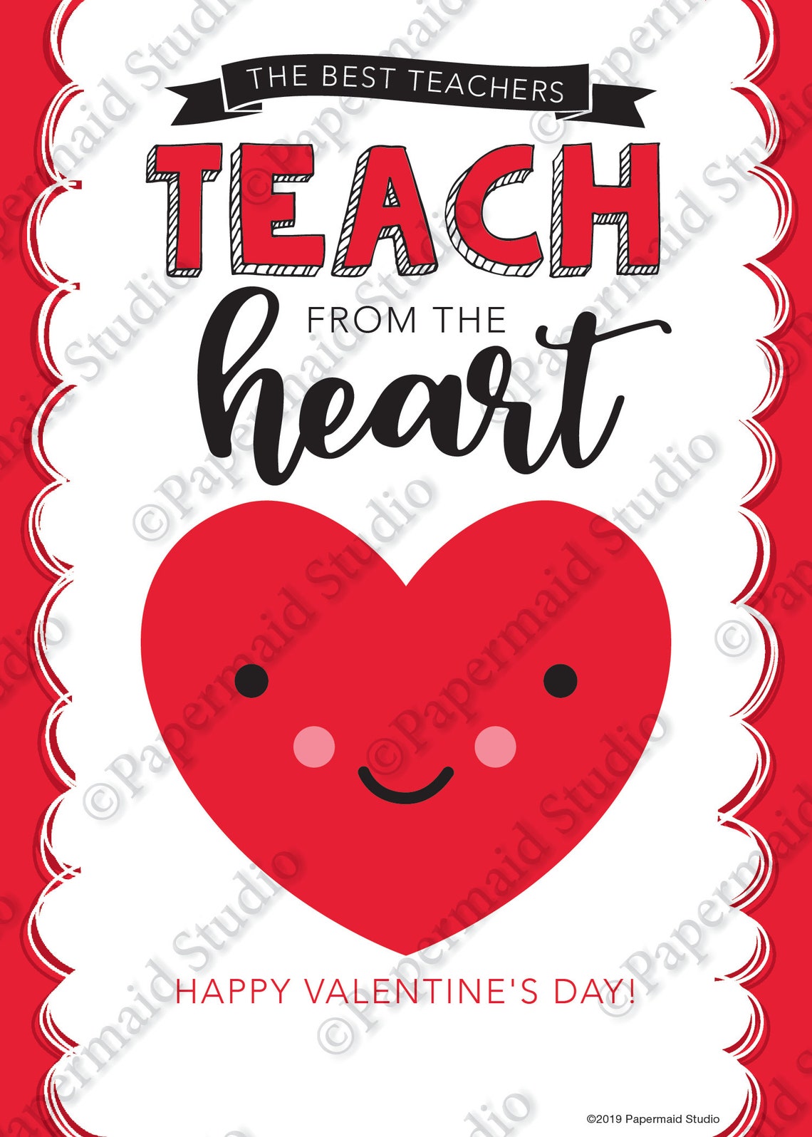 PRINTABLE Teacher Valentine Card Valentine's Day gift | Etsy