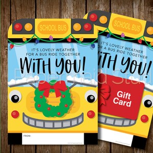 PRINTABLE Bus Driver Christmas Card Thank You - Printable Bus Driver ...