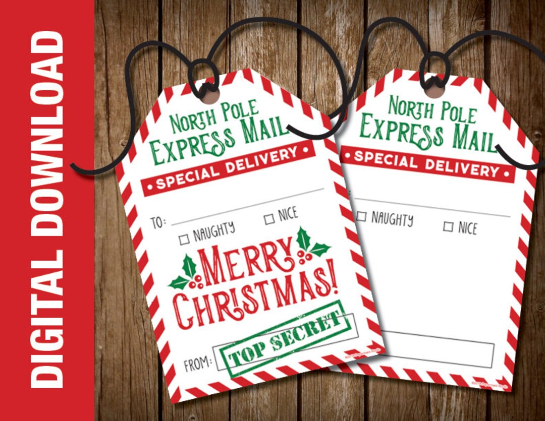 PRINTABLE Secret Santa Gift Tag -- Christmas Gift Tag -- Teacher ...