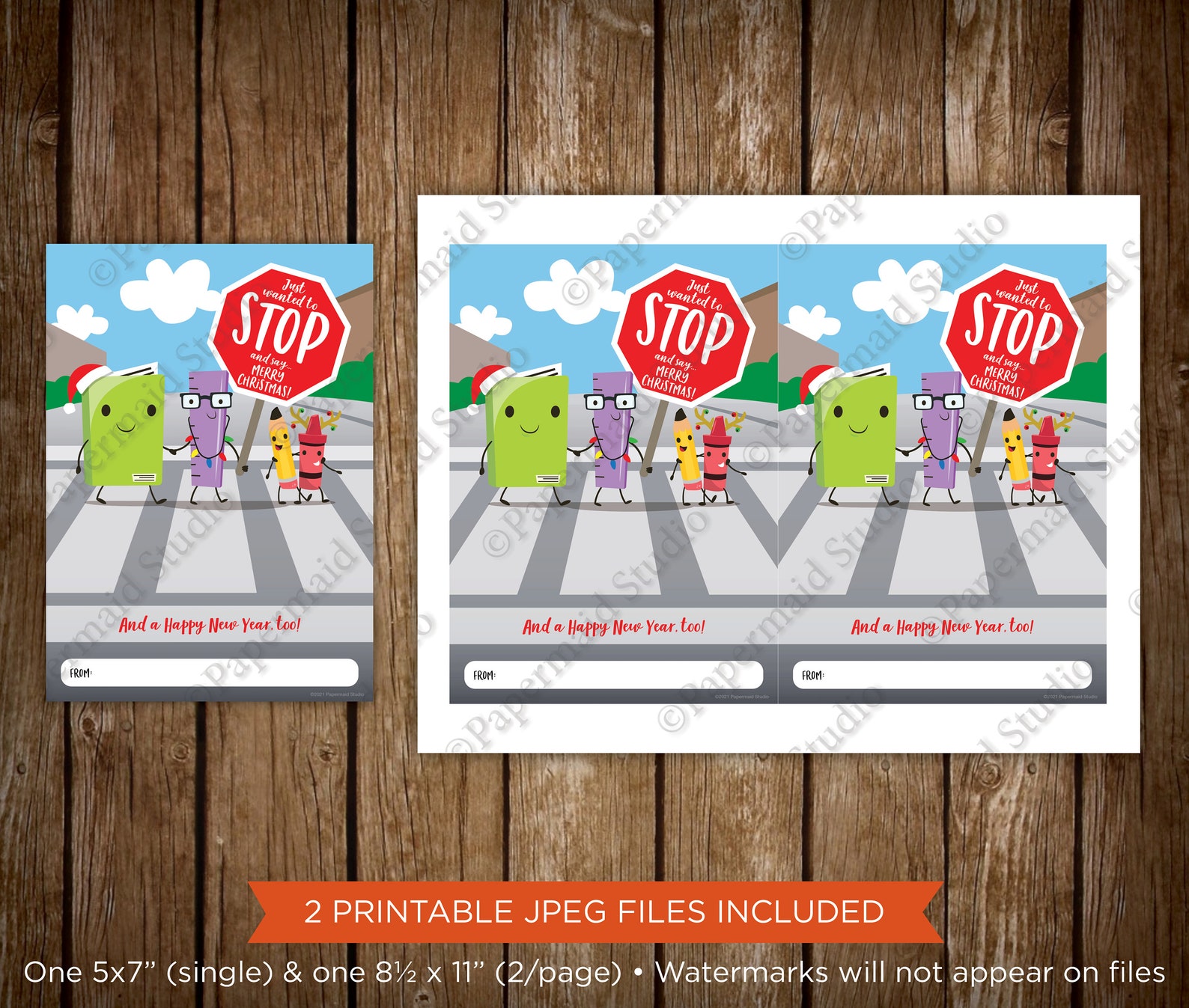 Crossing Guard Christmas Card Printable - Crossing Guard Thank You Gift ...