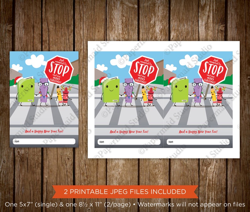 Crossing Guard Christmas Card Printable - Crossing Guard Thank You Gift ...
